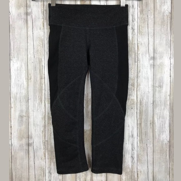 Zobha | Pants & Jumpsuits | Zobha Gray Black Mesh Inlay Insert Crop ...